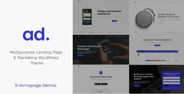 Advent– Marketing Landing Page WordPress Theme - Thememetrix
